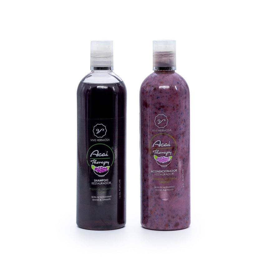 Shampoo y acondicionador de Acai para cabello reseco – ViveHermosa